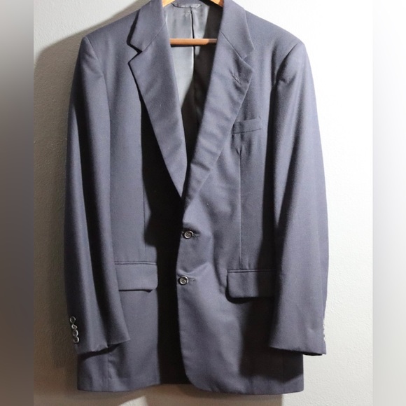 Neiman Marcus | Suits & Blazers | Neimanmarcus Dark Blue Wool Suit 42l ...